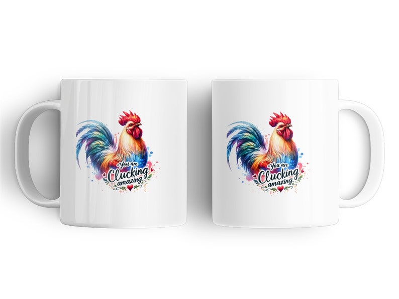Colorful Rooster Mug, You Are Clucking Amazing, Funny Chicken Coffee ...