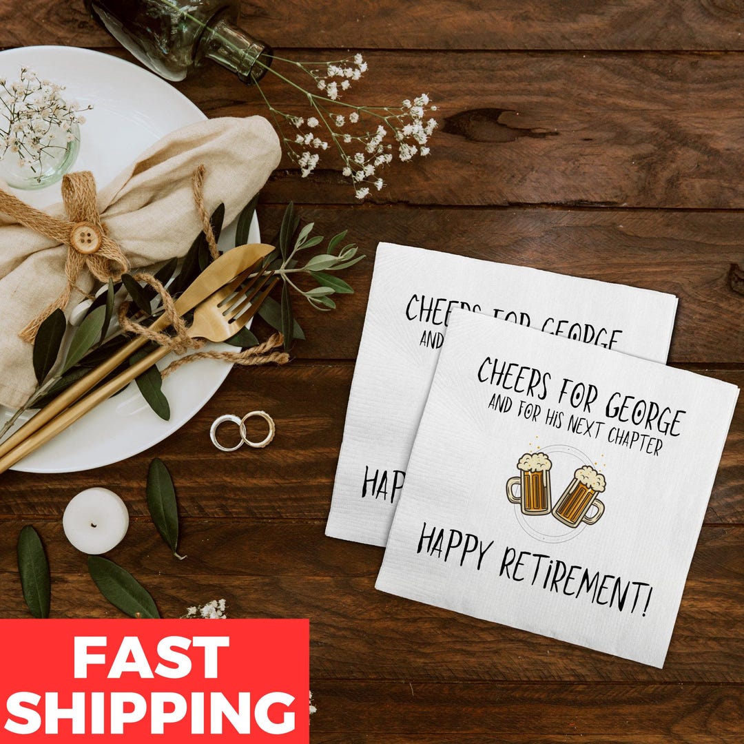 Personalized Retirement Party Napkins: Custom Celebration Decor - Etsy