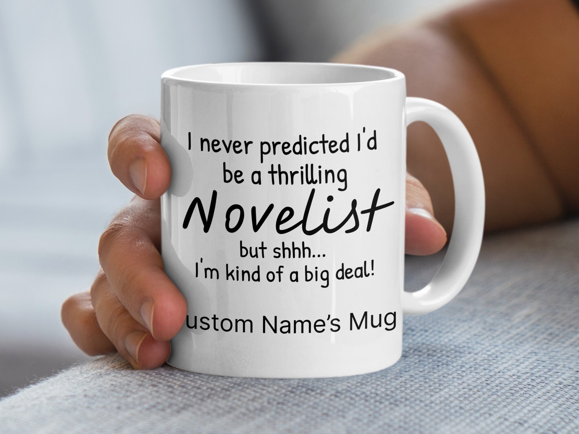 Novelist Coffee Mug, Funny Writer Gift, Custom Name Typographic Mug ...