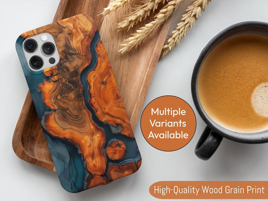 Resin Epoxy Wooden Grind Faux 3D Printed iPhone Case, Tough Phone Case ...