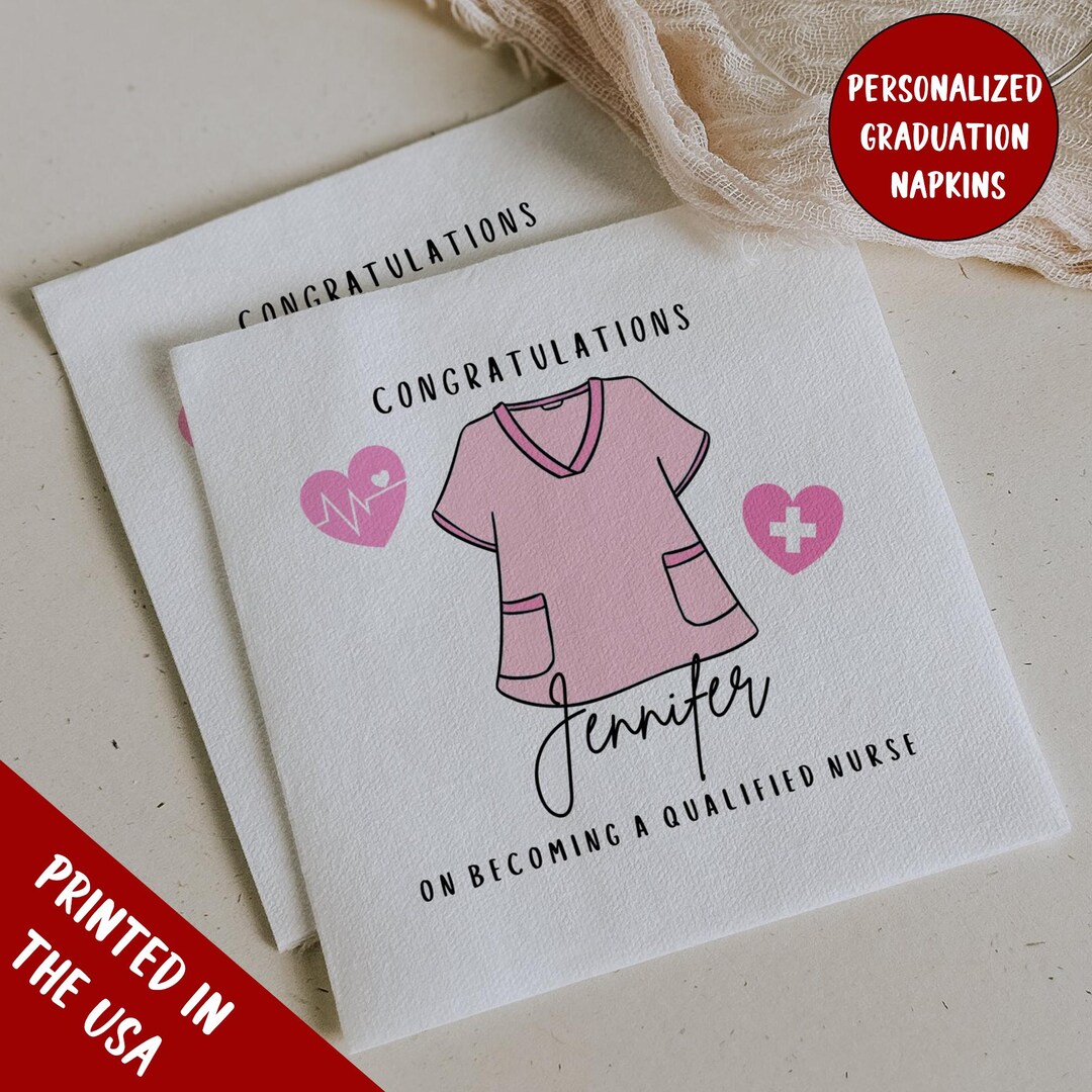 Personalized Graduation Napkins, Custom Nurse Graduation Party, Nursing ...