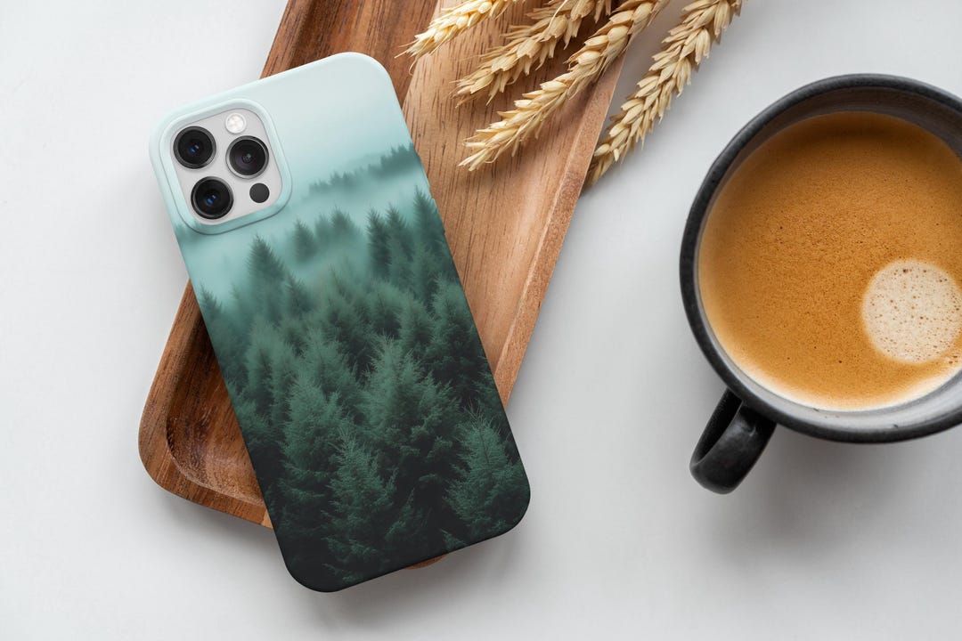 Misty Forest Trees Nature Design Phone Case, Misty Trees Forest Art ...