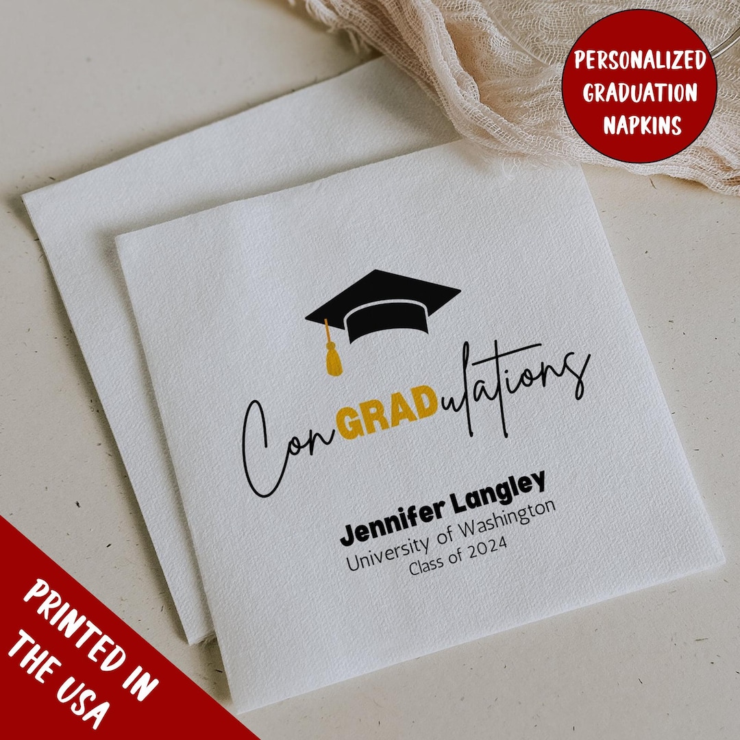 Personalized Graduation Napkins, Custom Class of 2024, Custom ...