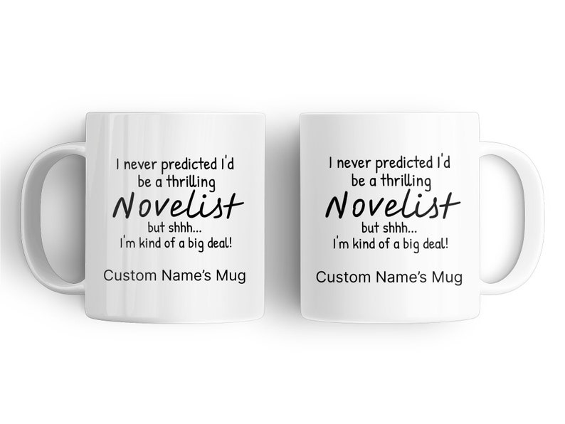 Novelist Coffee Mug, Funny Writer Gift, Custom Name Typographic Mug ...