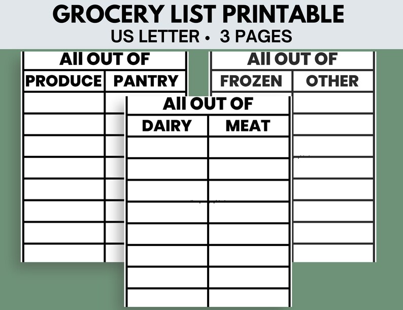 Low Vision Planner Bundle – Weekly, Grocery List, Lined Paper (PDF ...