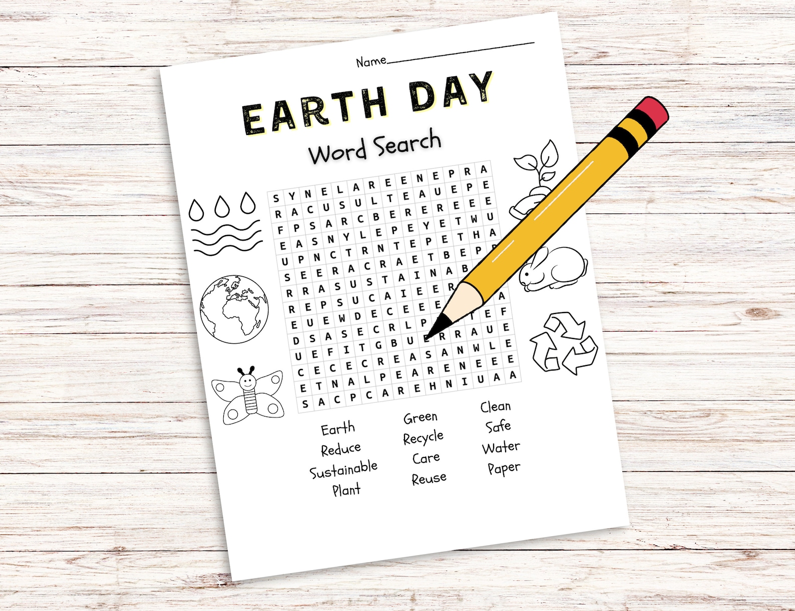 Earth Day Coloring Pages and Earth Day Word Search for Kids, Earth Day ...