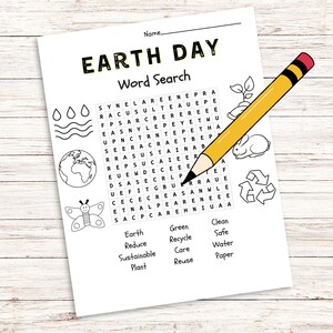 Earth Day Coloring Pages and Earth Day Word Search for Kids, Earth Day ...