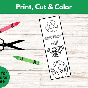 Earth Day Coloring Bookmarks for Kids, Spring Coloring Bookmarks, Earth ...