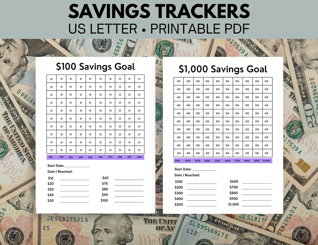 Savings Tracker, Savings Account Sheet Printable, Print at Home Savings ...