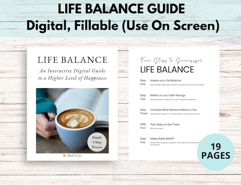 Life Balance Guide, Wheel of Life, Life Balance Planner, Self ...