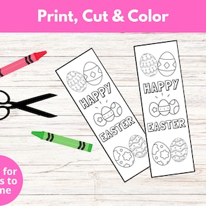 Easter Coloring Bookmarks for Kids, Spring Activity (PDF) - Etsy