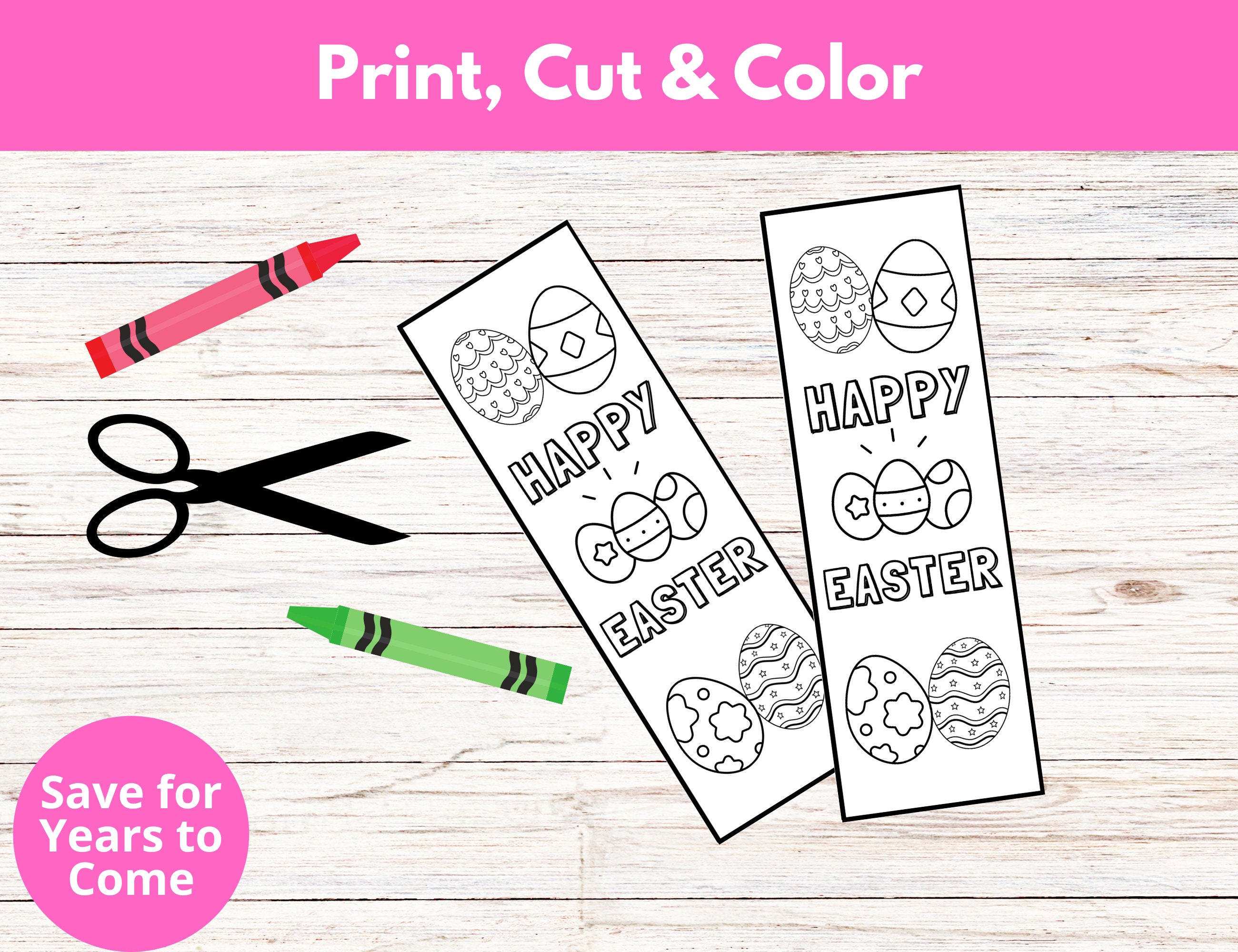 Easter Coloring Bookmarks for Kids, Spring Activity (PDF Pattern - Etsy