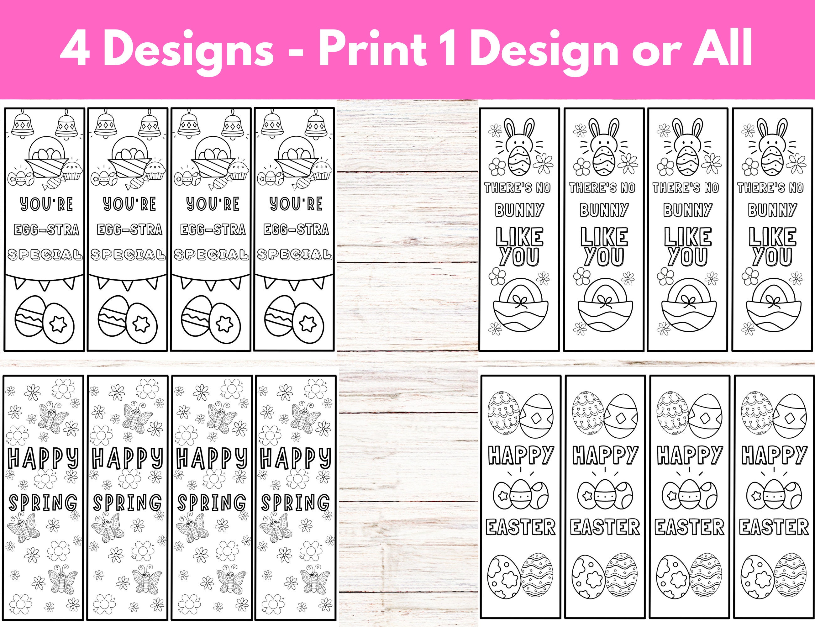 Easter Coloring Bookmarks for Kids, Spring Activity (PDF) - Etsy