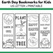 Earth Day Coloring Bookmarks for Kids, Spring Coloring Bookmarks, Earth ...