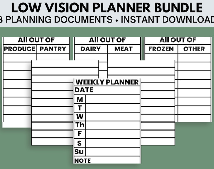 Printable Resource Low Vision Set-up for Meals Using the Clock Face ...