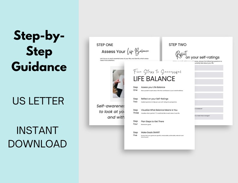 Life Balance Guide, Wheel of Life, Life Balance Planner, Self ...