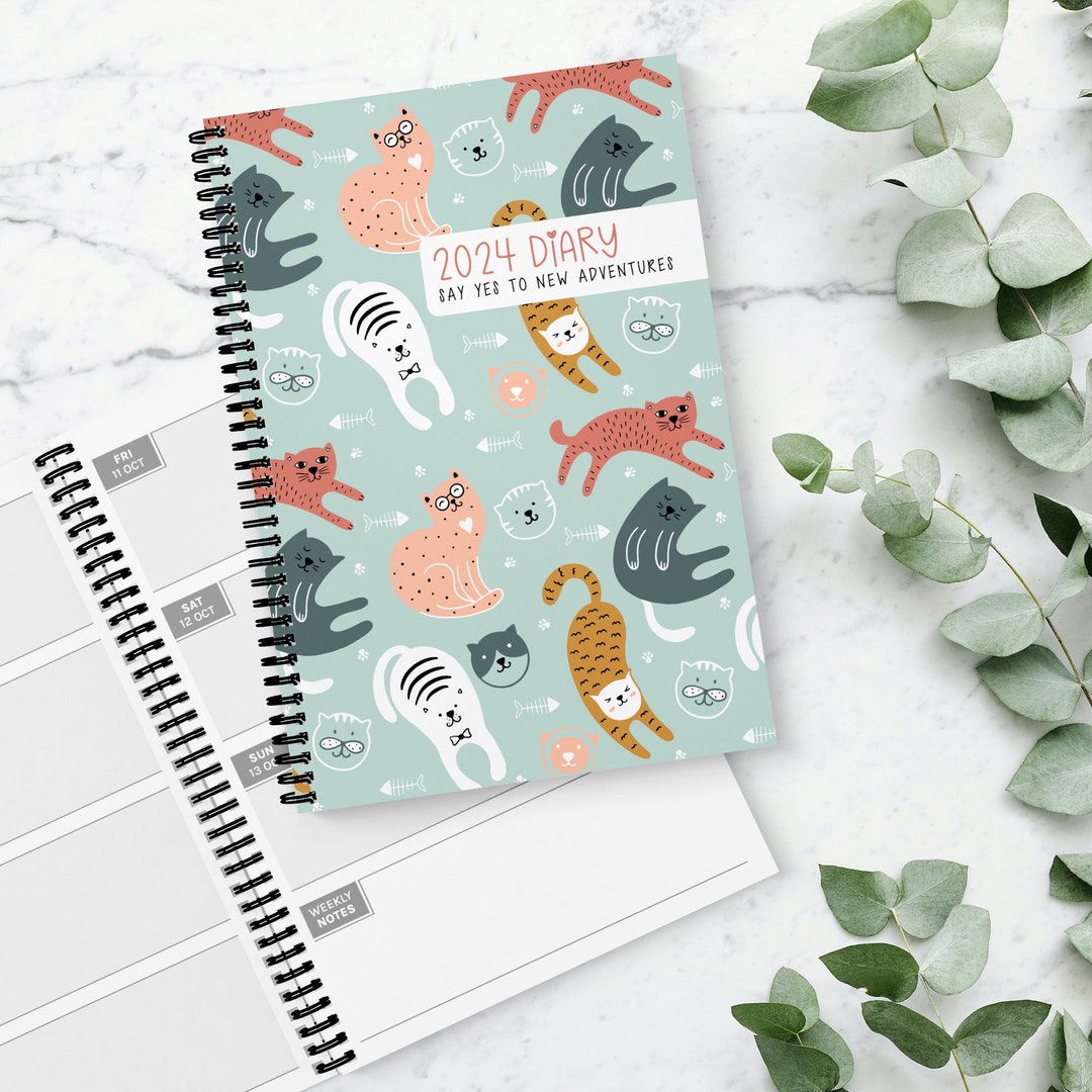 Kitty Cat 2024 Diary A5 Week to View Journal Appointment 2025 Wirebound ...