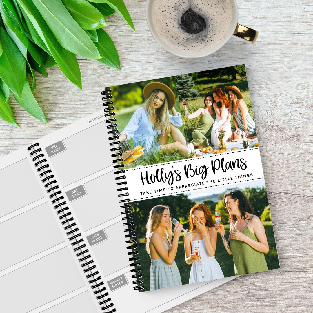 Three Photo White 2026 2027 Diary A5 Personalised Message Week to View ...
