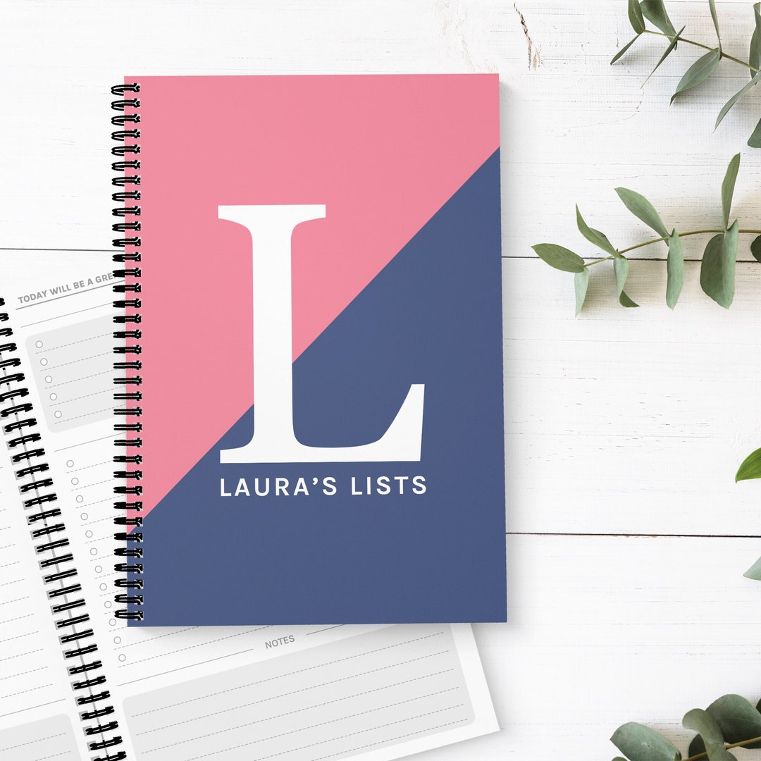 Split Colour Classy to Do List Book A5 Personalised Name Initial Task ...