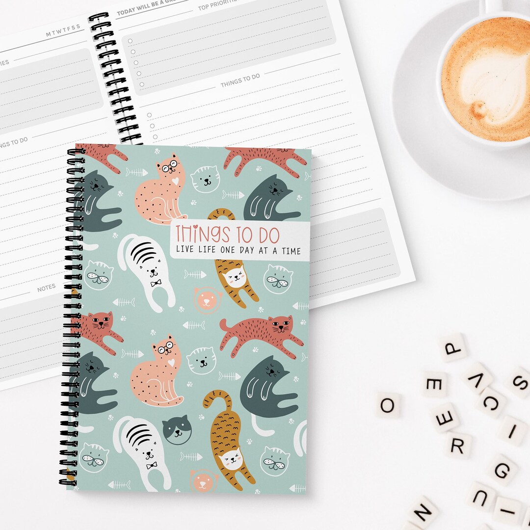 Kitty Cat to Do List Book A5 Task Planner Notes Shopping Lists ...