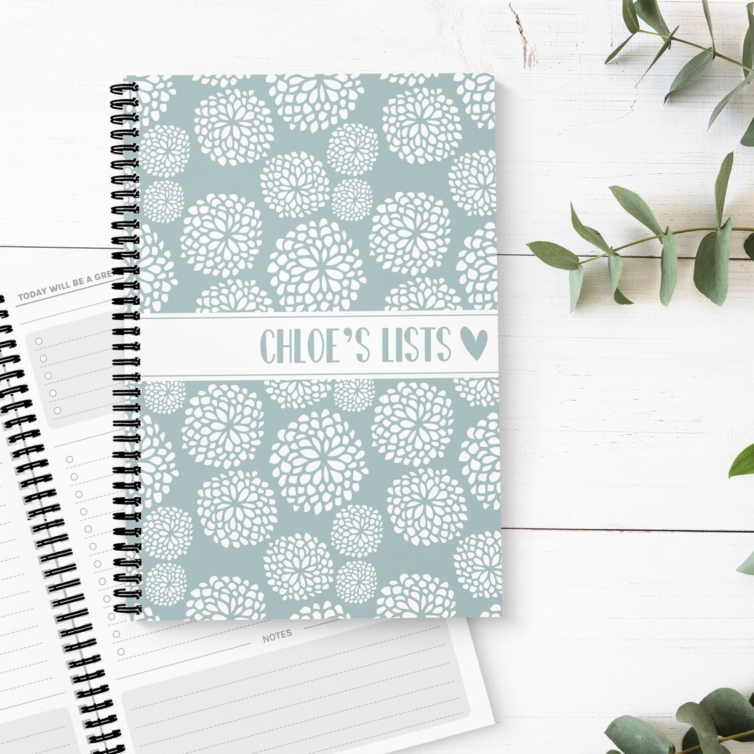 Soft Spring Blue to Do List Book A5 Personalised Name Message Task ...