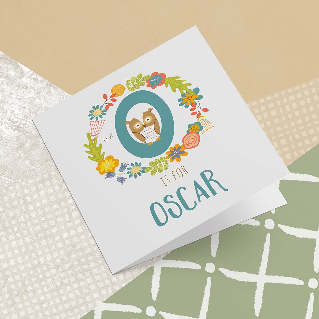 Animal Alphabet Personalised Greeting Card Name Initials Zoo Safari New ...