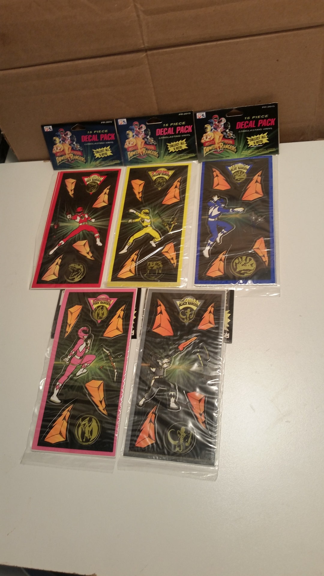 Vintage Power Rangers Decal Pack 5 Packs Trini Kimberly Billy Zach ...