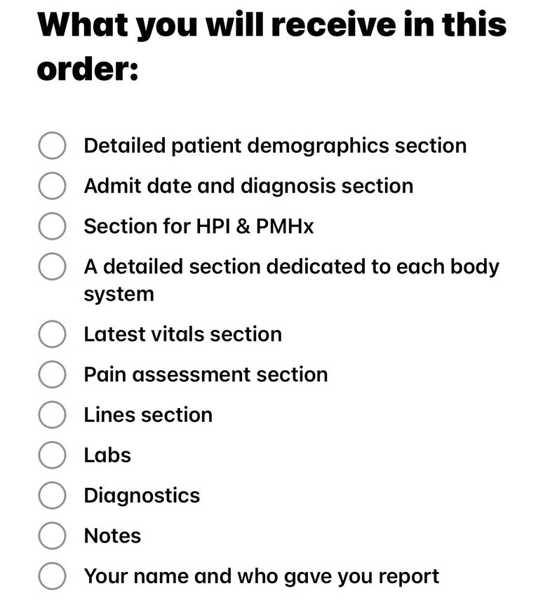 Nursing Report Sheet - Med Surg Report Sheet - Clinical Report Sheet ...