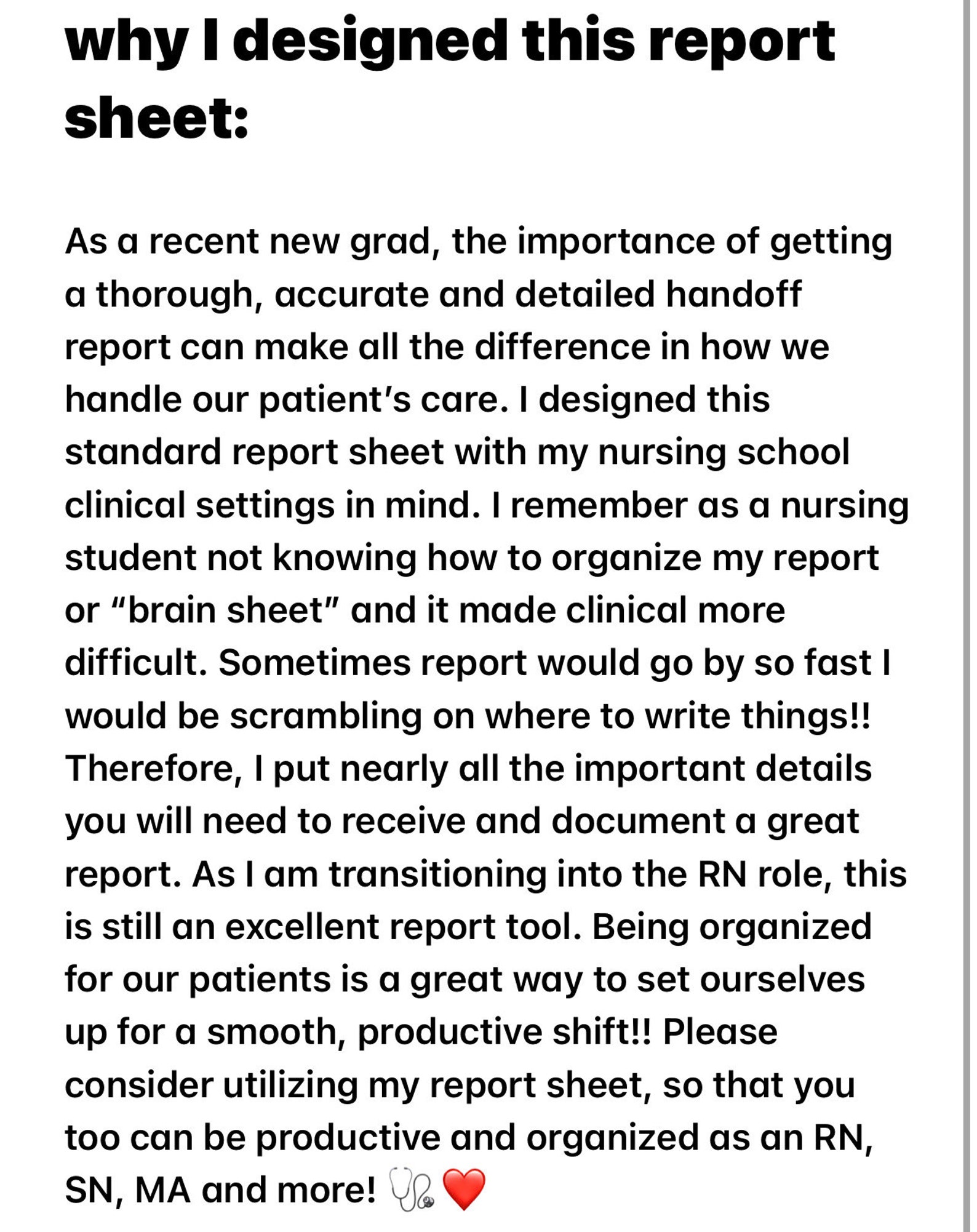 Nursing Report Sheet - Med Surg Report Sheet - Clinical Report Sheet ...