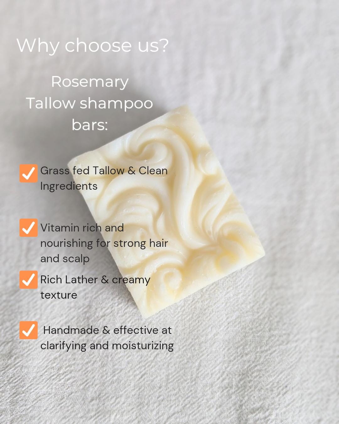Rosemary Tallow Shampoo Bar: Grass-fed Beef Tallow for Hair & Scalp - Etsy
