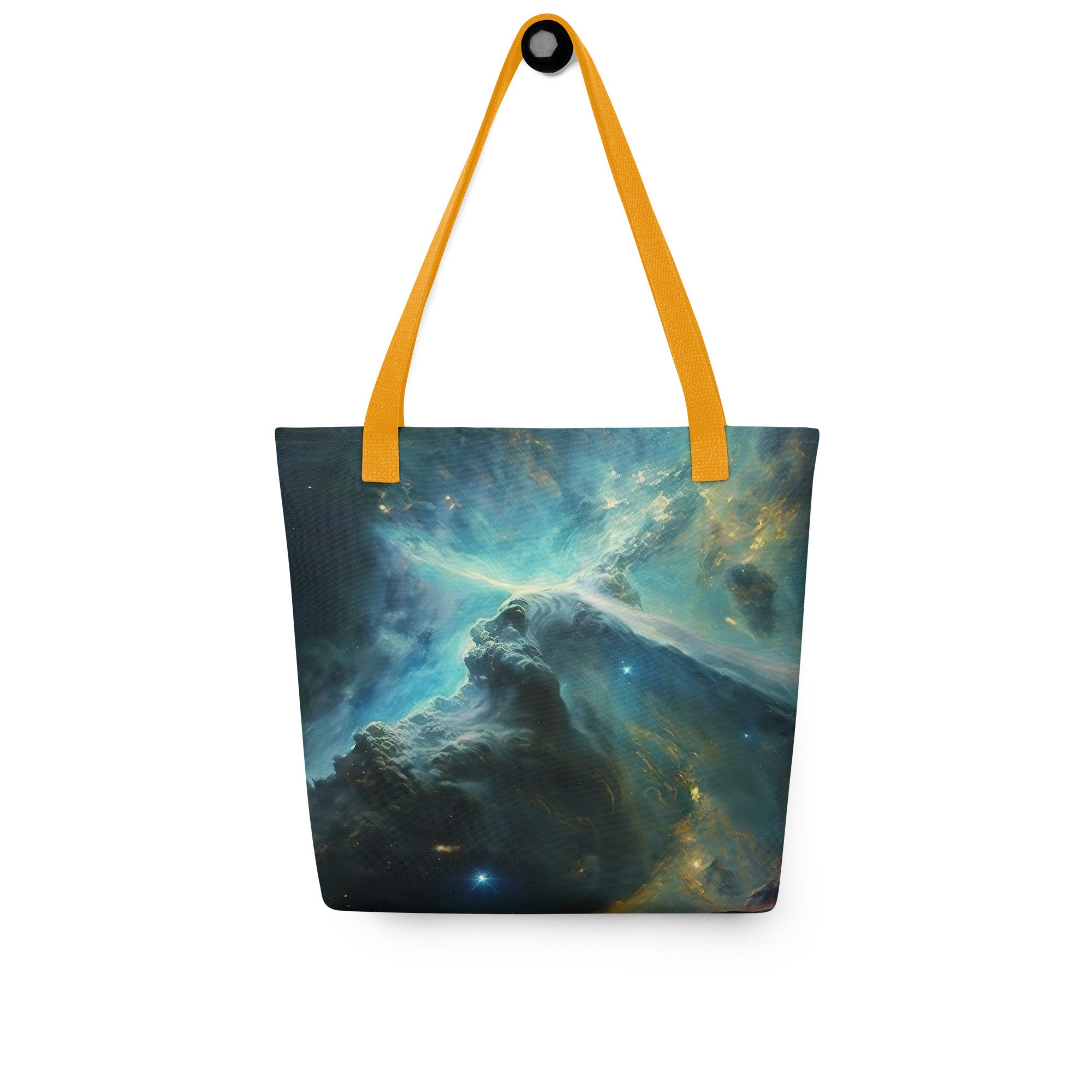 Galaxy Tote Bag, Cosmos Inspired All Over Print Polyester Bag, Starry ...