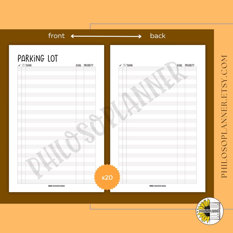 Parking Lot Planner Inserts Half Letter Discbound Task Capture Set - Etsy