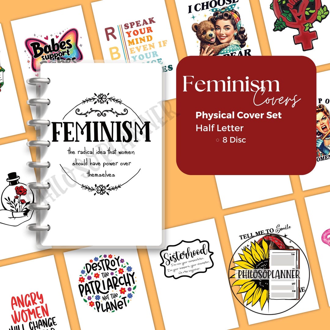 Feminist Planner Covers Set Half Letter Discbound Bold Women Designs - Etsy
