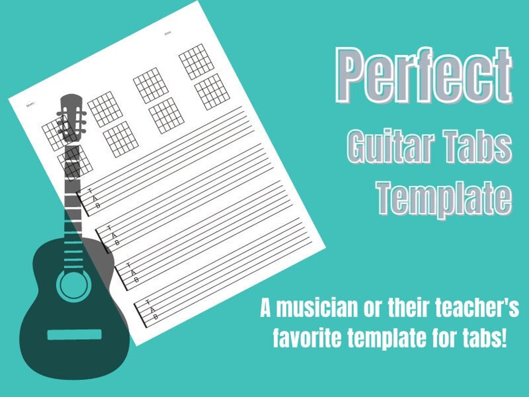 Perfect Guitar Tabs Template - Etsy