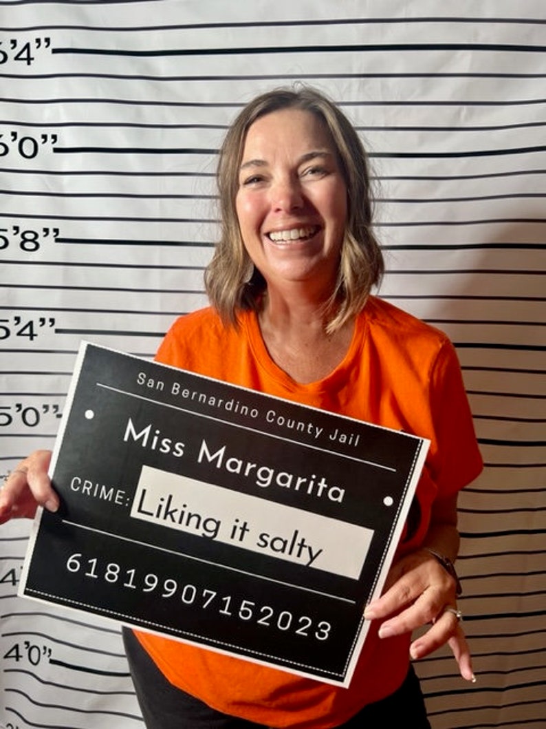 Mugshot Jail Signs, Party Props for Birthday, Retirement, Bachlorette Parties, Photo Booth ...