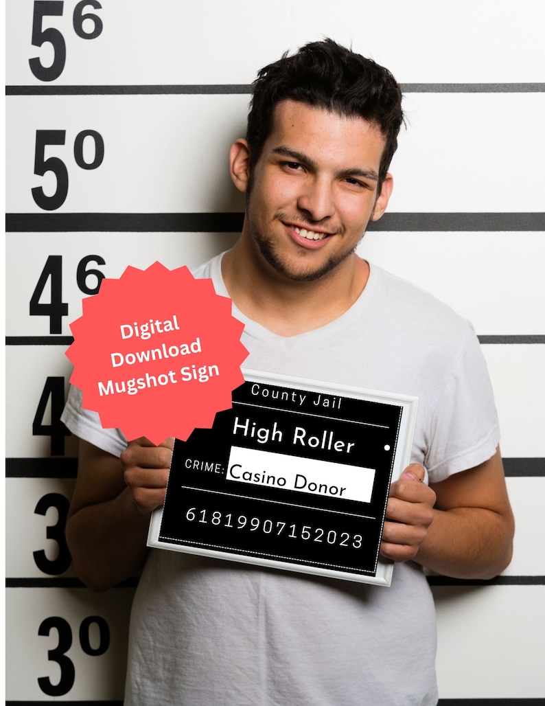 Mugshot Jail Signs, Party Props for Birthday, Retirement, Bachlorette Parties, Photo Booth ...