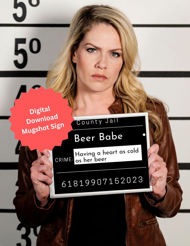 Mugshot Jail Signs, Party Props for Birthday, Retirement, Bachlorette ...