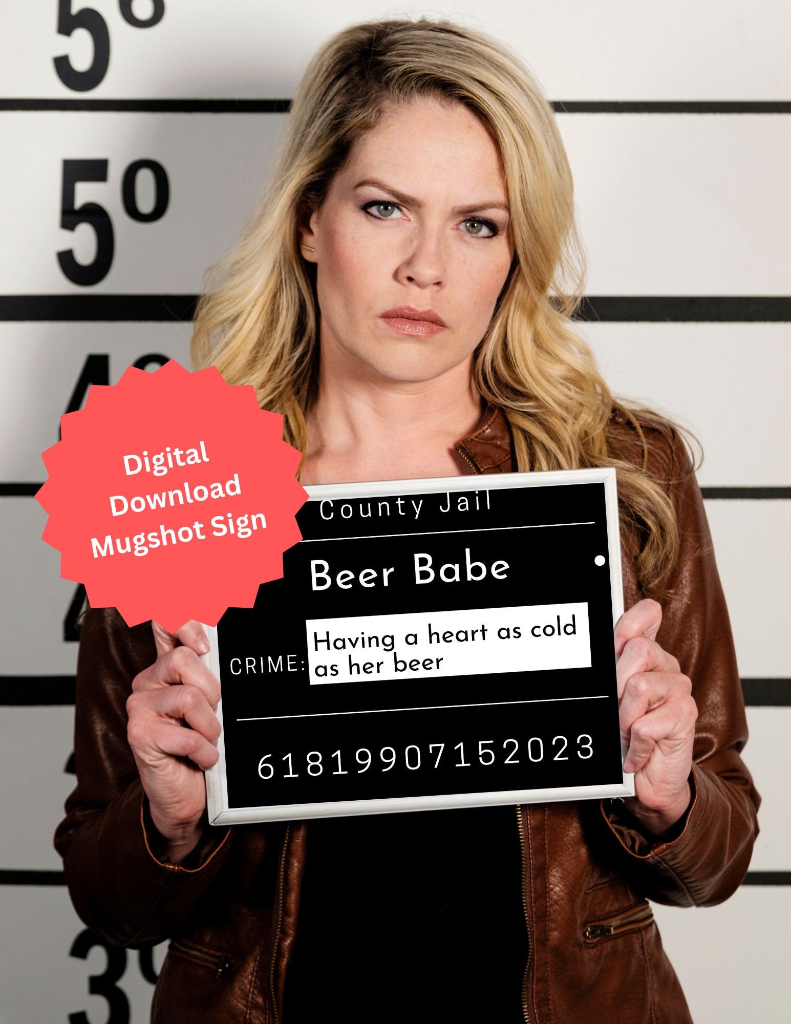 Mugshot Jail Signs, Party Props for Birthday, Retirement, Bachlorette Parties, Photo Booth ...