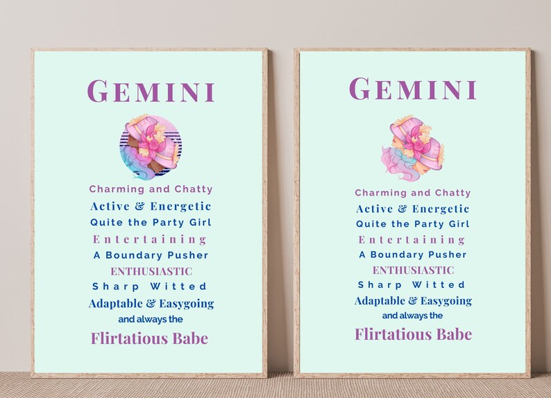 Gemini Woman Light Skin Tone Print|gemini Zodiac Traits|gemini ...
