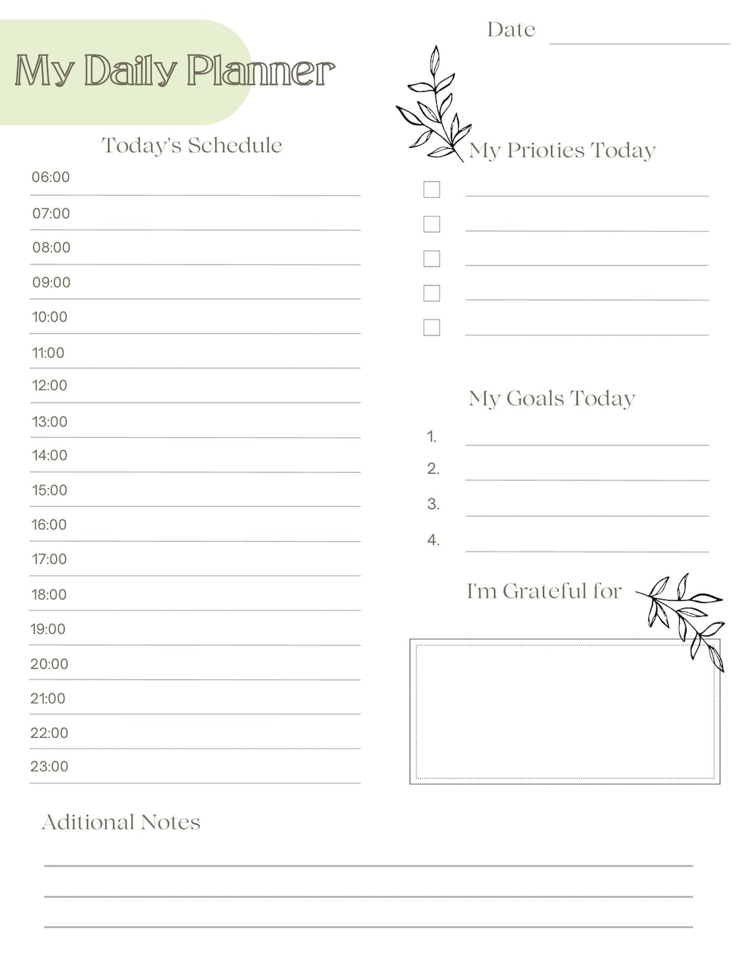 Digital and Printable Daily Planner| Printable| Digital - Etsy