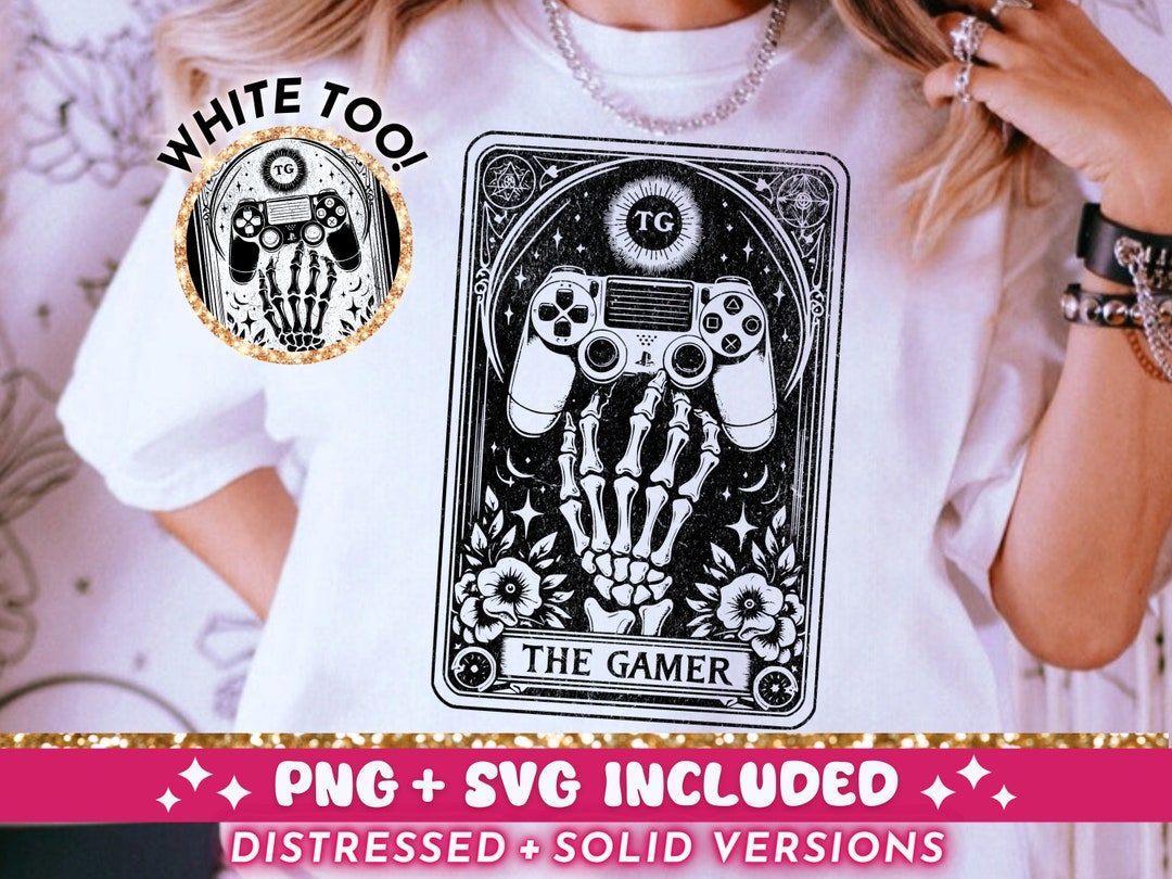 The Gamer Tarot Card SVG PNG, Skeleton Sublimation Design, Witchy Vibes ...