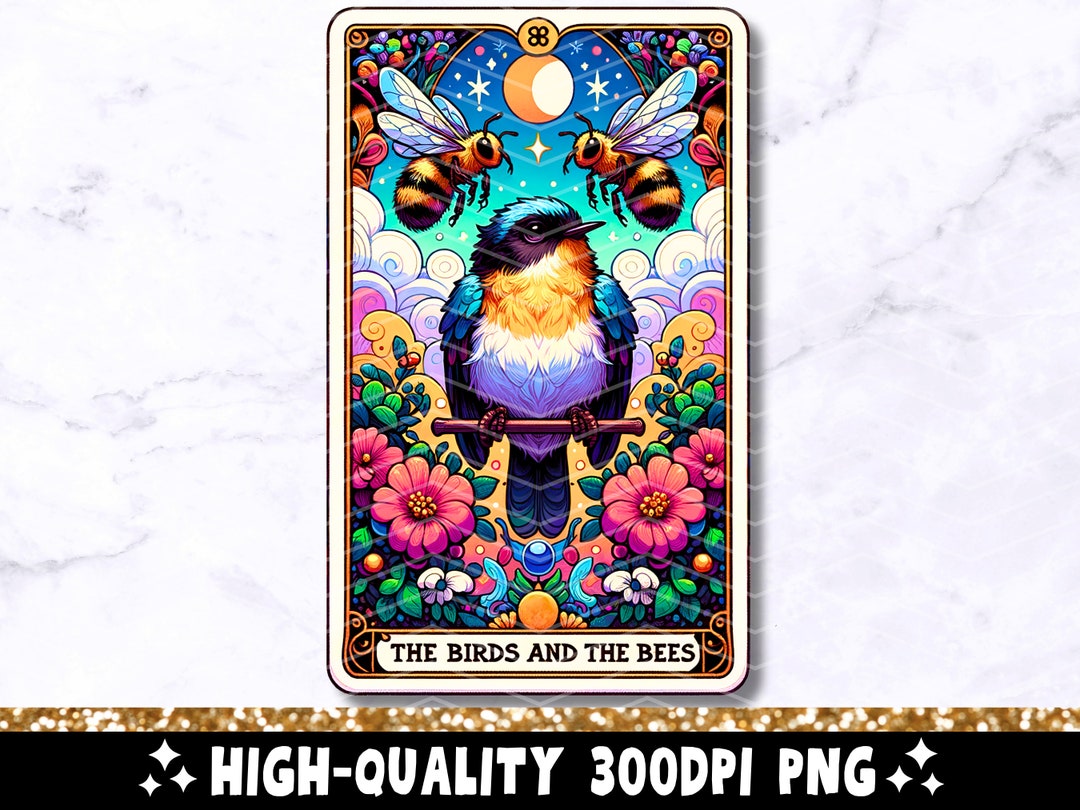 The Birds and the Bees Tarot Card PNG, Funny Quote Sublimation Design ...