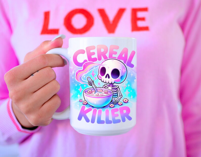 Cereal Killer PNG, Sarcastic Skeleton Sublimation Design, Trendy Skull ...