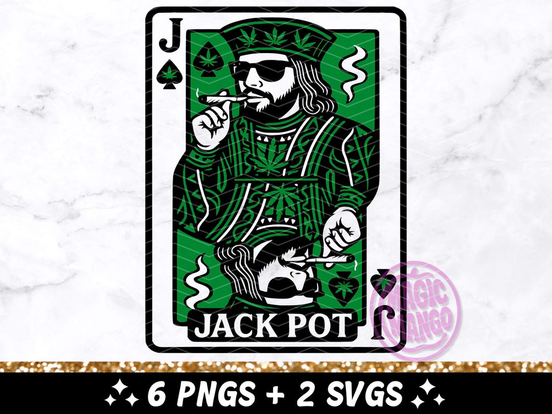 Jackpot Funny Jack Spades Playing Card PNG SVG, 420 Cannabis Tarot ...