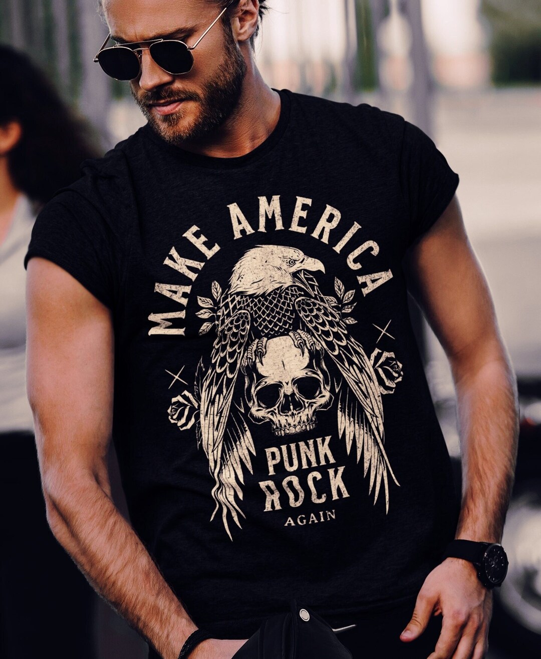 Make America Punk Rock Again PNG, Tattoo Syle Tshirt Design, Rock and ...