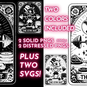 Gym Rat Funny Tarot Card SVG PNG, Funny Workout Sublimation Design ...