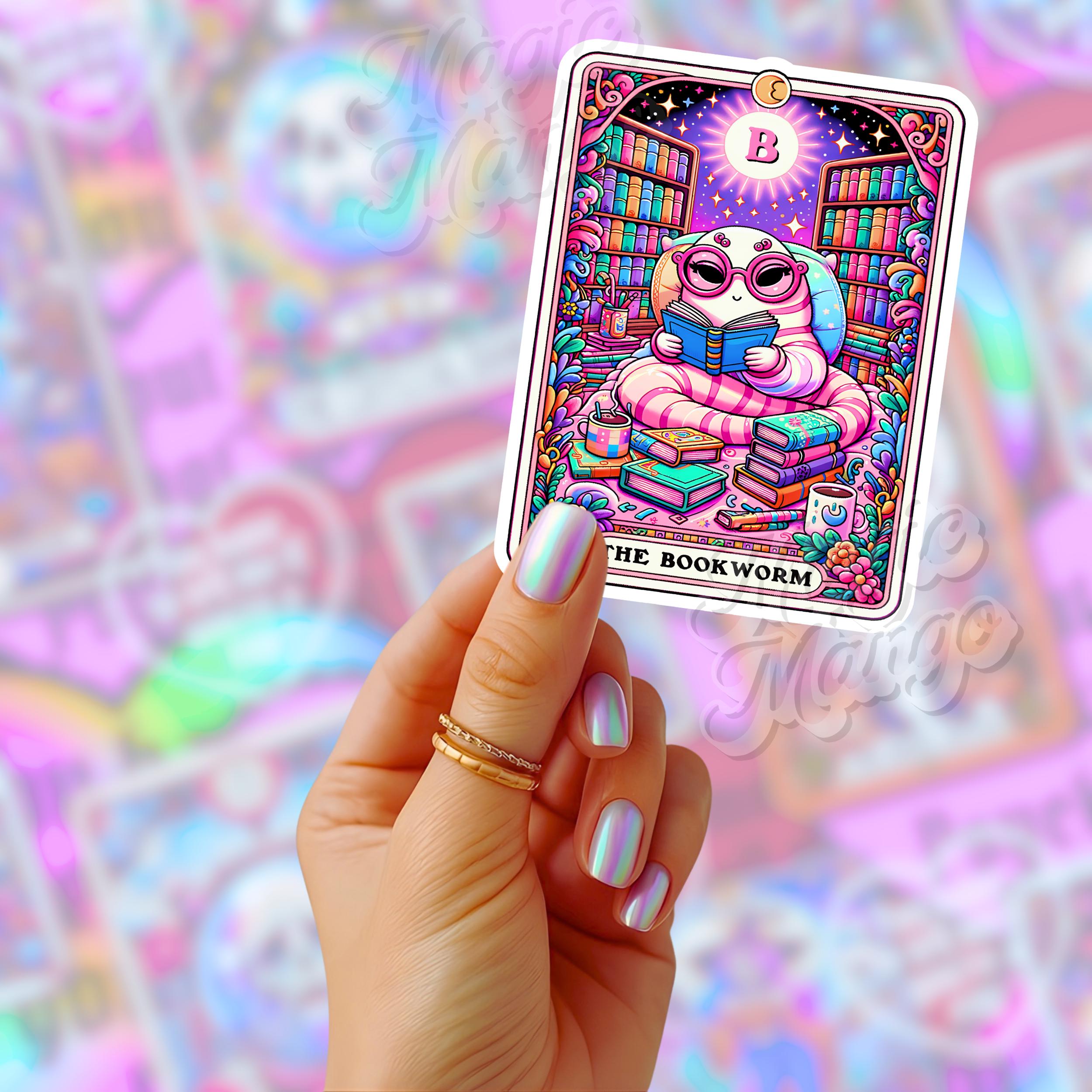 The Bookworm Tarot Card PNG, Bookish Sublimation Design, Book Lover ...