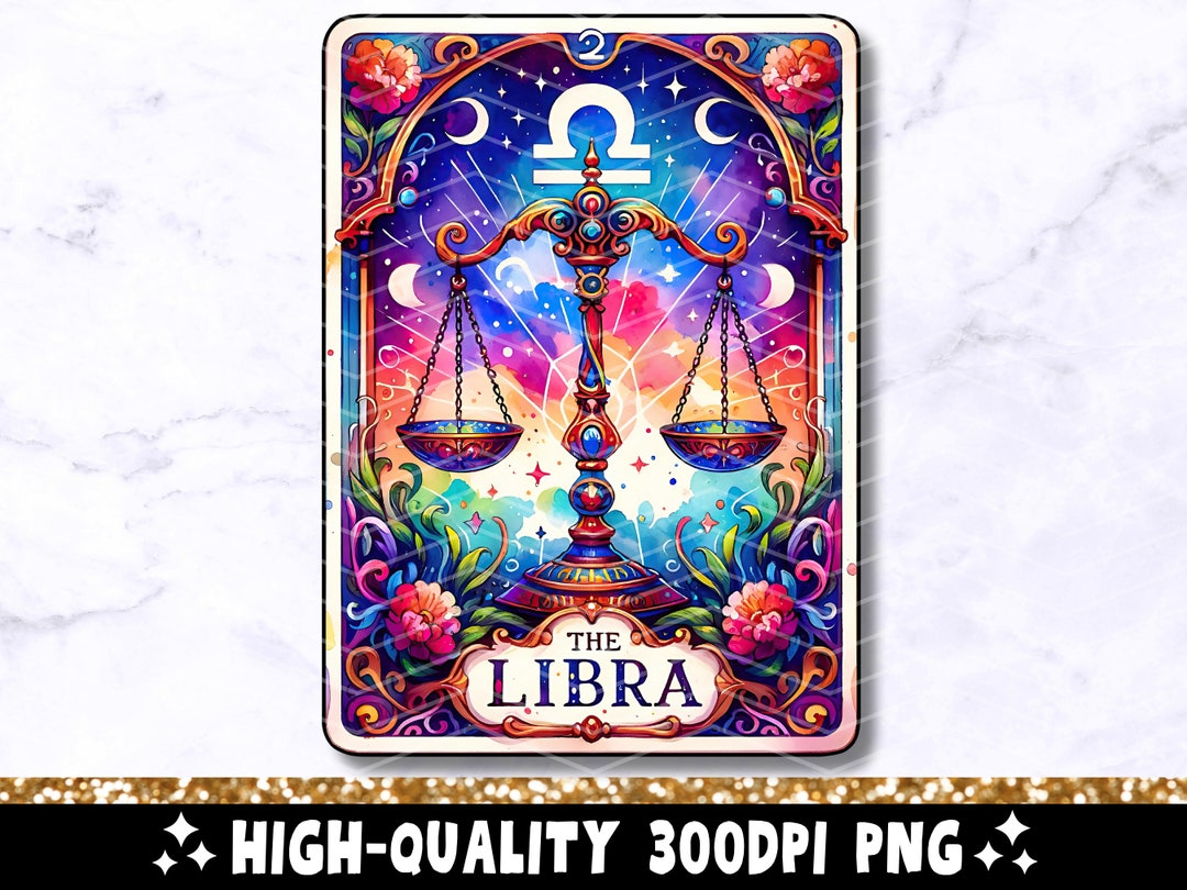 The Libra Tarot Card PNG, Zodiac Sublimation Design, Witchy Vibes ...