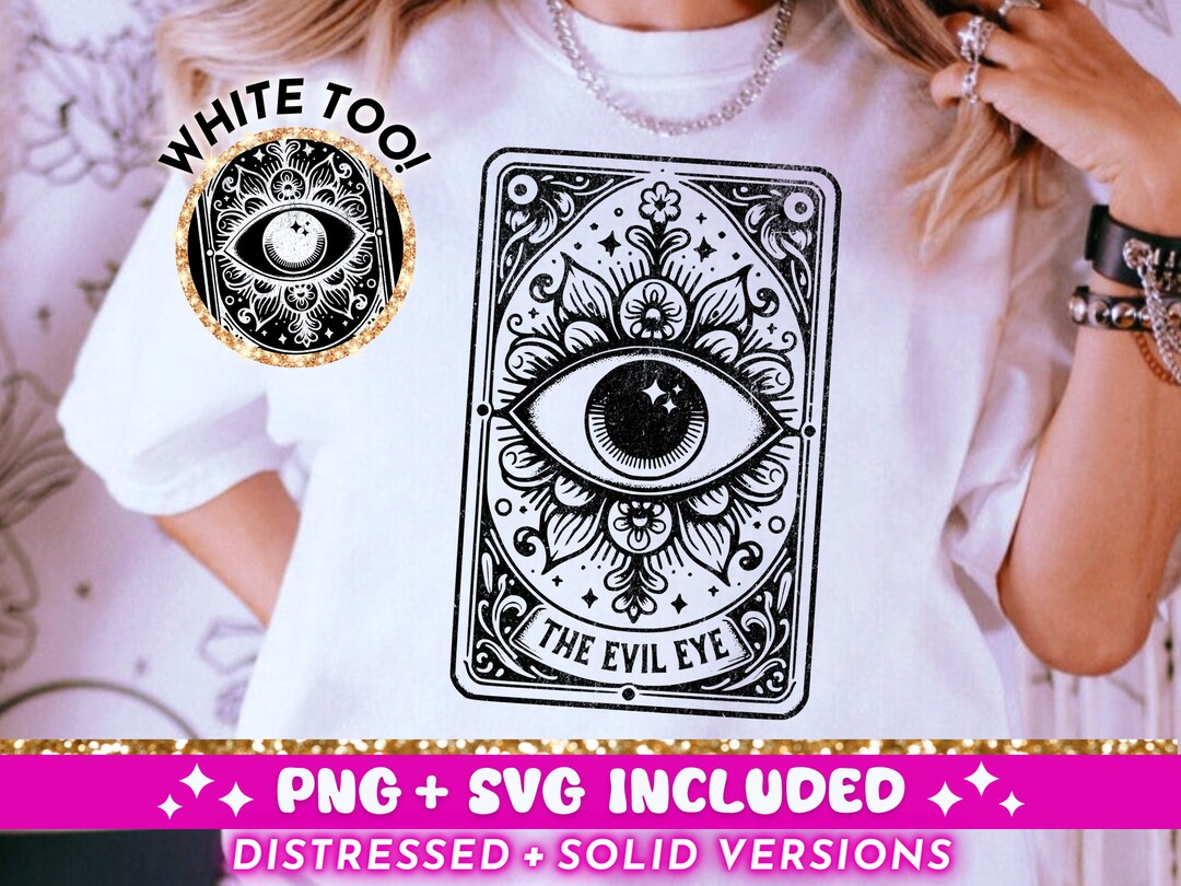 The Evil Eye Tarot Card SVG PNG, Witchy Evil Eye Sublimation Design ...