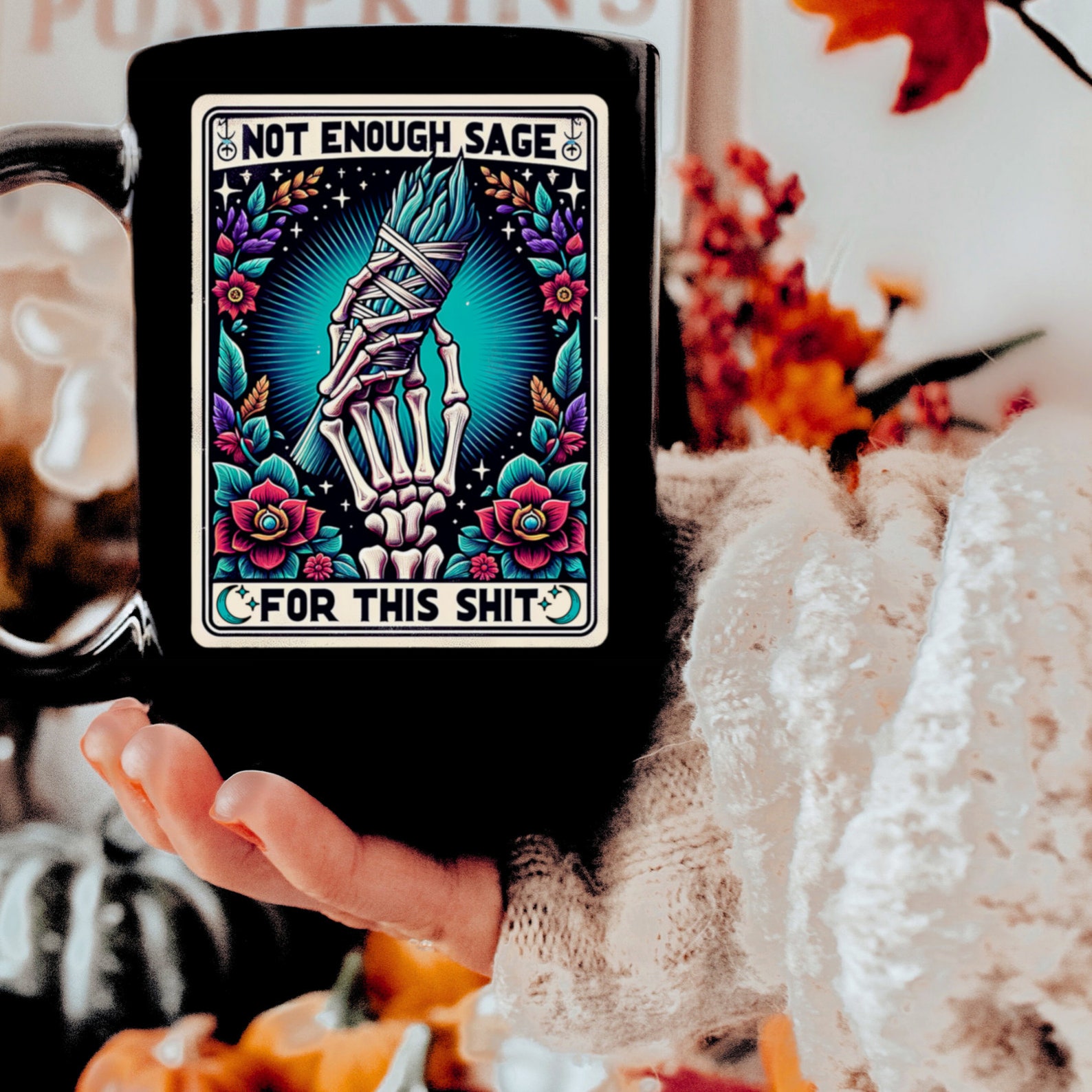 Not Enough Sage Funny Tarot Card PNG, Sarcastic Sweary Skeleton ...